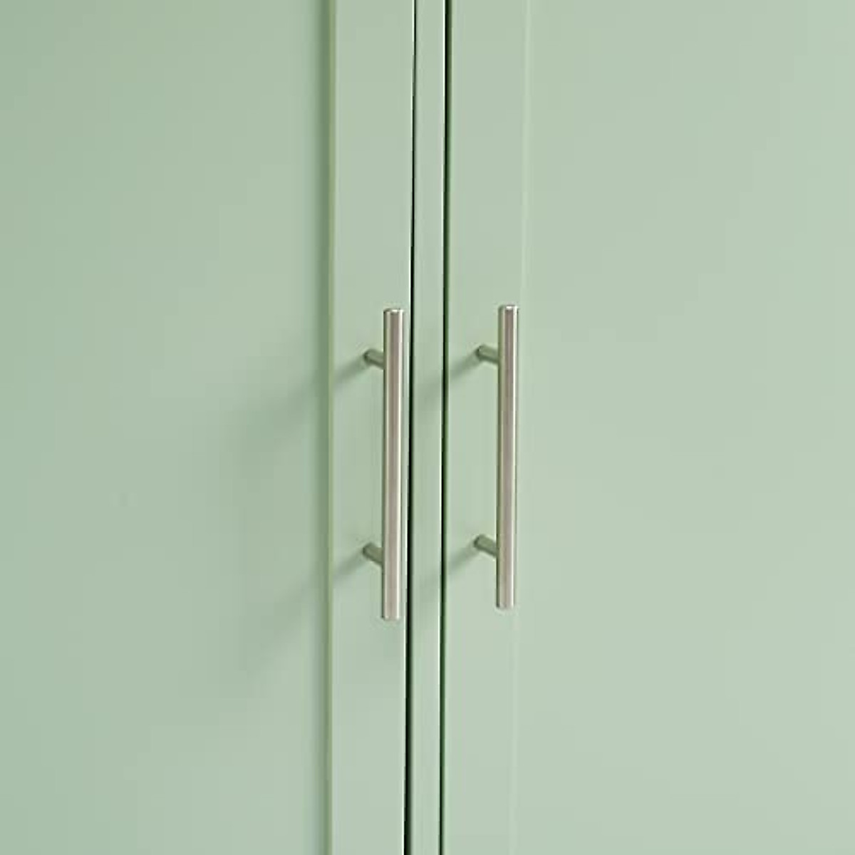 Crosley Furniture Savannah Wood Top Drop Leaf Rolling Kitchen Island Cart with Spice Rack and Shelves, Mint