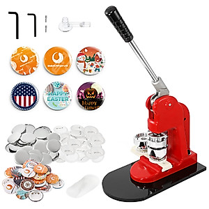 BEAMNOVA Button Maker Machine DIY Round Pin Maker Kit, 32mm / 1.26 in (About 1-1/4 Inch) Badge Press Machine with 1000 Button Blanks Parts Supplies