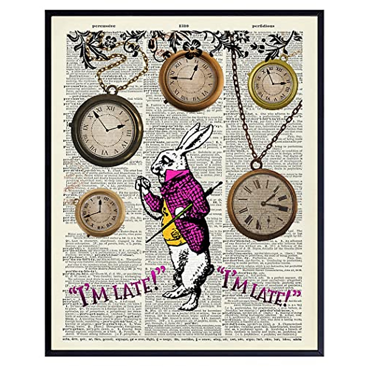 Alice Wonderland Decor - Alice Wonderland Gift - Room, Home or Party Decorations - Art Poster for Boy, Girl Kids Bedroom - Gift for Walt Fans - 8x10 Photo print Wall Art Picture
