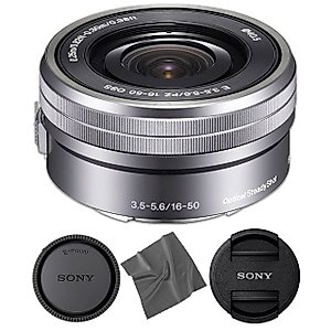 Sony E PZ 16-50mm OSS: (SELP1650) Sony E PZ 16-50mm f/3.5-5.6 OSS Lens (Silver) + Pro Starter Bundle Kit Combo - International Version (1 Year Warranty)
