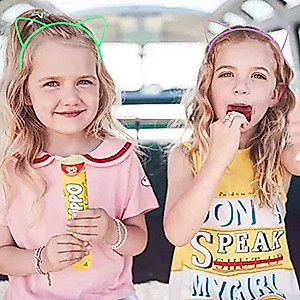 Suyegirl Cat Ear Headbands for Girls, 6 Pcs Glow Dark Headbands For Women, Halloween Hair Accessories for Women, Hair Hoop Tiara for Party Cosplay