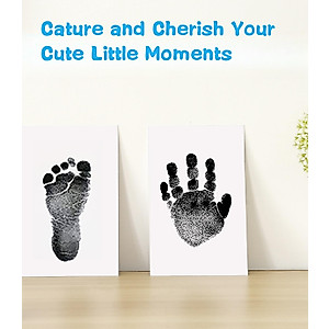 Zemiu Baby Handprint and Footprint XL Size Kit,2 Pcs Baby Handprint Ink Pads with Clean-Touch & 6 Imprint Cards Safe for Baby Keepsake,Pet Paw Print
