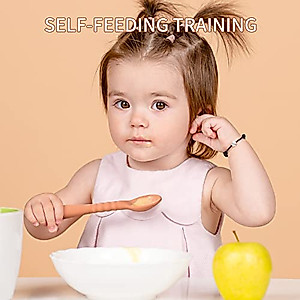 Silicone Baby Feeding Spoons [6 Pack] ME.FAN First Stage Baby Infant Spoons - Baby Utensils Soft Training Spoon Self Feeding - Chew Spoon Set for Babies and Toddlers