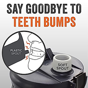 HIGH SIERRA, [BPA FREE] 64 OZ Insulated Water Jug, [Silicone Spout – NO MORE TEETH BUMPS] Built-in Fence Anchor, Keeps Iced Water Cold for Hours, EXTRA LARGE Sports Bottle, Black