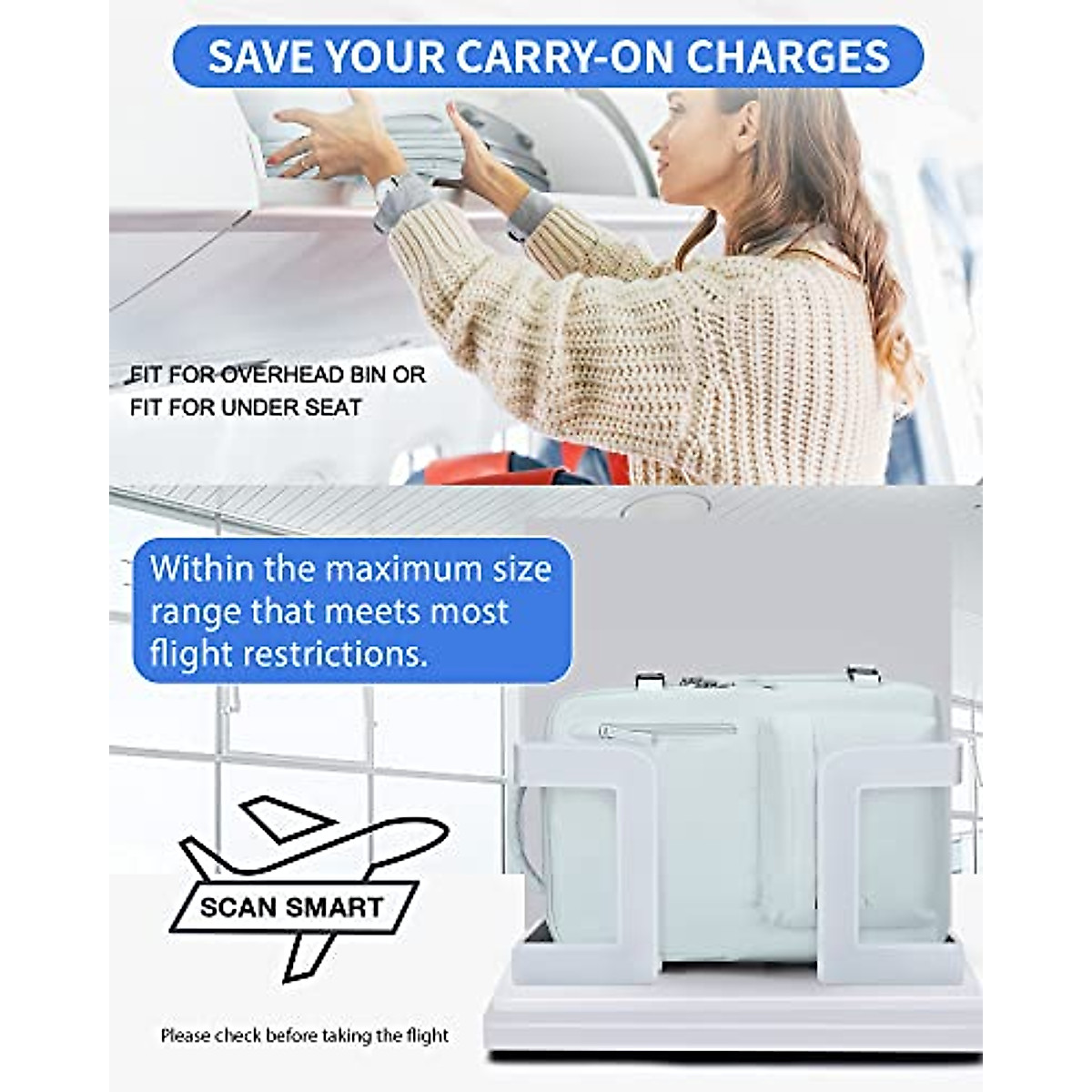 Carry on Travel Laptop Backpack for Women Men, Flight Approved,Backpack for Women, Travel Bag Hiking Outdoor Sports Rucksack Casual Daypack Backpack, Blue Simple