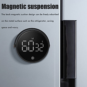 Digital Kitchen Timer - Magnetic with Large LED Display, Volume Adjustable Countdown/up Clock, Twist One Button Operation for Teacher Kids and Elderly,for Classroom Home Work Fitness