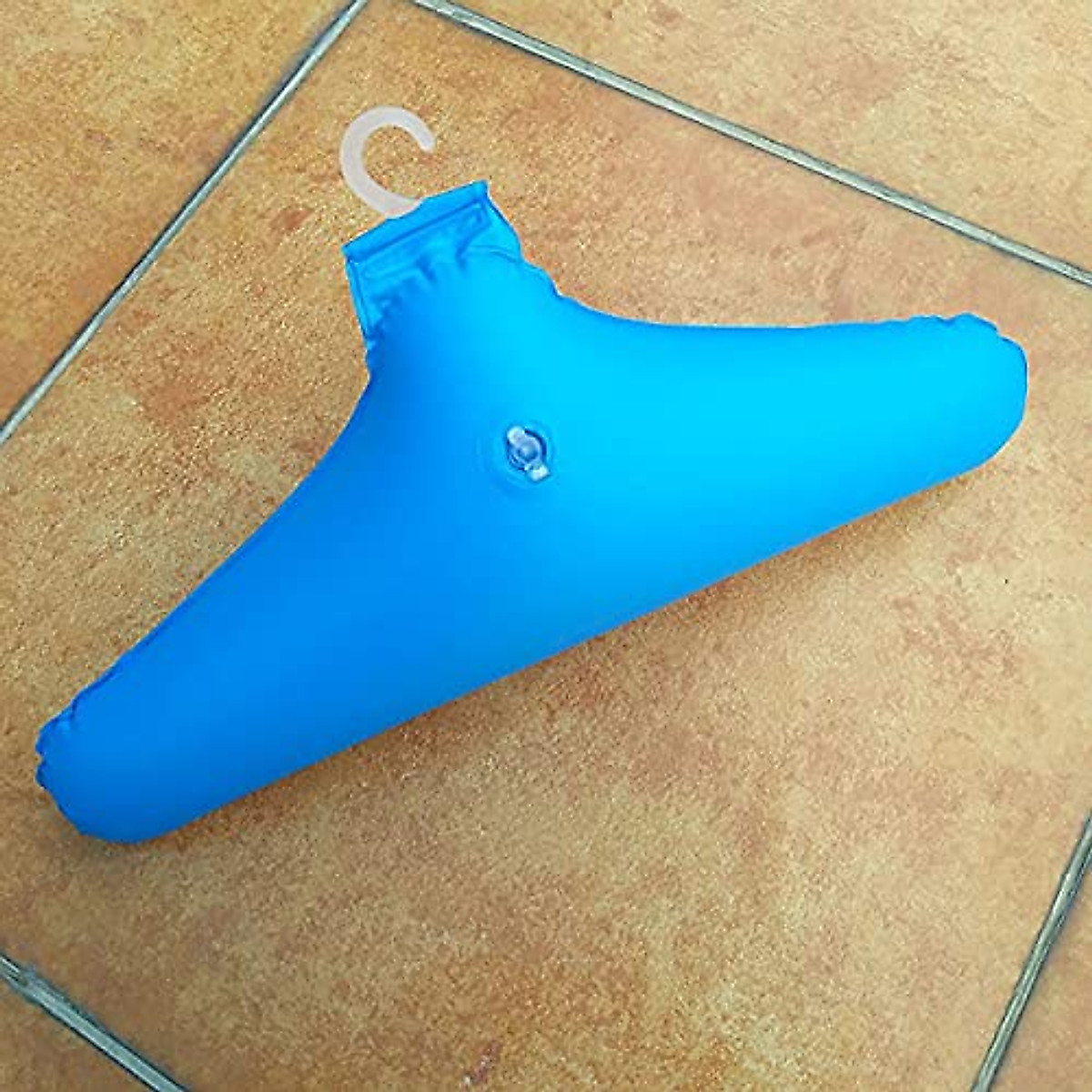 prettDliJUN 5Pcs Inflatable Clothing Hanger for Travel, Outdoor Clothes Hanger Rack Non-Slip Portable Coat Holder, Blue