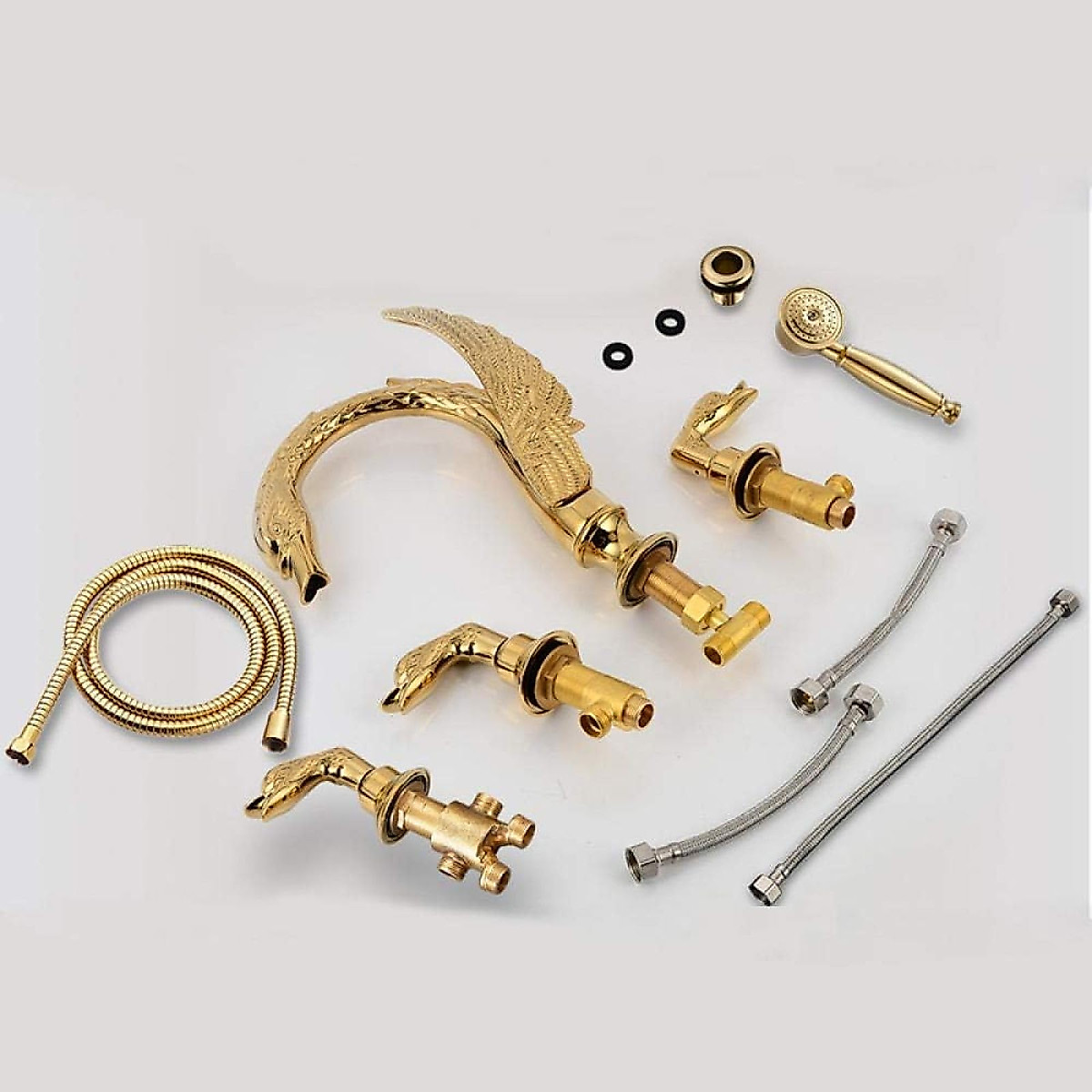 Swan Shape Bathtub Faucet Widespread Bathroom Tub Sink Mixer Tap Handles Bathroom Faucet Artistic Mixer Faucet,Kitchen faucets