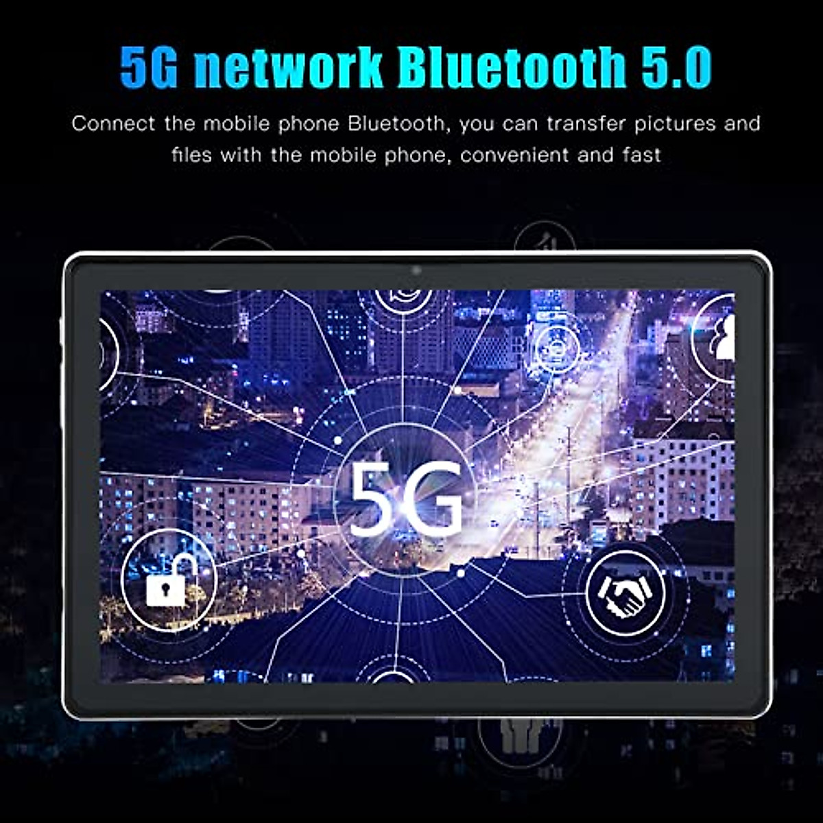 PUSOKEI 10 Inch Tablet PC for Android 11,1920x1200 IPS HD Display,6GB 128GB Storage,MT6711 10 Core CPU,Front 8MP Rear 20MP Camera,2.4G/5G Dual Band,8800mAh,BT5.0,GPS(White)