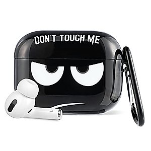 Jowhep for AirPod Pro 2019/Pro 2 Gen 2022 Case for AirPods Pro Cover Air Pods Pro Cases Hard IMD Cartoon 3D Funny Kawaii Cute Fun Design Character Shell for Men Boys Girls Friends (Black DTM)