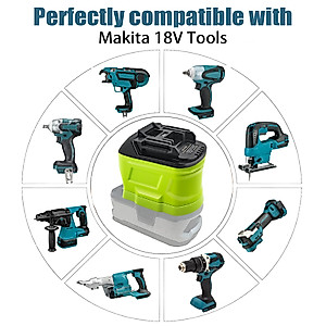 TPDL Adapter Fit for Ryobi Battery Convert for Makita 18V Tool Use, for Ryobi 18-Volt HP High Capacity PBP2005 P194 P193 Lithium-ion Battery to MAK