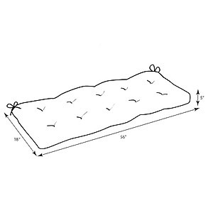 Pillow Perfect Paisley Indoor/Outdoor Sofa Setee Bench Swing Cushion with Ties, Tufted, Weather, and Fade Resistant, 18" x 56", Blue/Green Pretty,