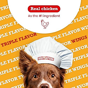 Beefeaters Dog Treats - Triple Flavor Wings 1.48oz Case of 12 | Rawhide Dog Treats Wrapped with Real Chicken | Promotes Dental Health | Dog Food Long-Lasting Chew | Training Treats for All Dog Sizes