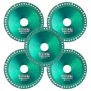 Indestructible Disc for Grinder, 5Pcs 100mm Indestructible Disk Multifunctional Cutting Saw Blade Ultra-Thin Diamond Circular Saw Blade for Angle Grinder(Inner Hole 22.23mm)