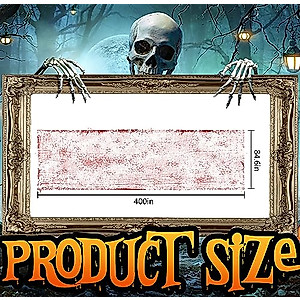 400" x 85" Halloween Creepy Cloth - Large Size Halloween Spooky Fabric Cloth - Scary Gauze Blood Creepy Cloth for Haunted House Halloween Party Yard Wall Doorway Outdoors Decoration (red)