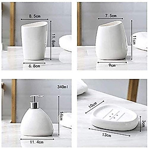 DVTEL Bathroom Five-Piece Set, Simple Ceramic Wash Four-Piece Set, Bathroom Supplies Set, Wash Cup Set (Color : 5 Piece Set)