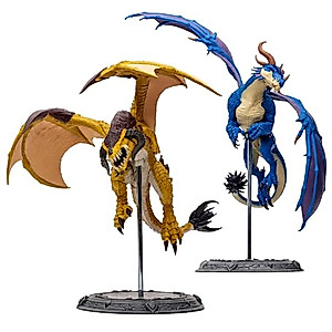 WORLD OF WARCRAFT McFarlane Toys Bronze Proto-Drake and Blue Highland Drake 2pk 1:12 Scale Posed Figures, Gold Label, Amazon Exclusive