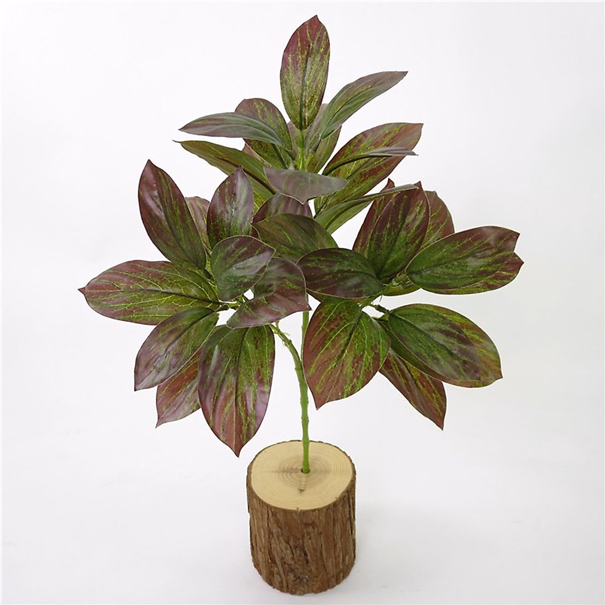 Shineweb 1Pc 3 Branches Artificial Magnolia Leaves Plants Garland Home Kitchen Garden Office Wedding Wall Decor Purple