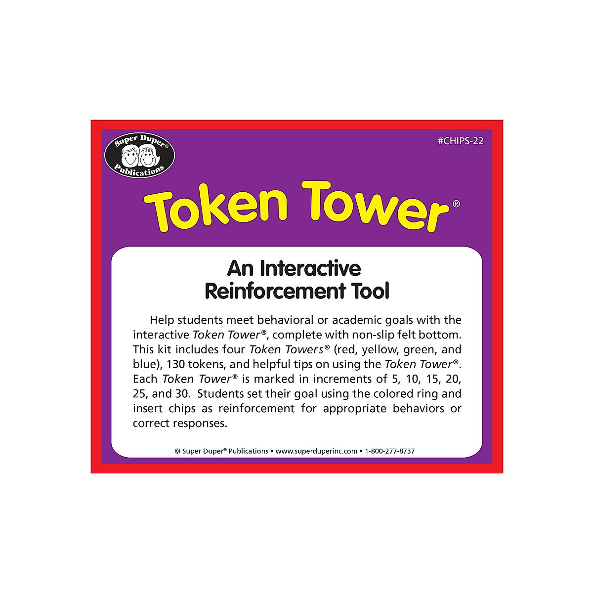 Super Duper Publications | Token Towers Reinforcement Manipulative | Educational Learning Resource for Children