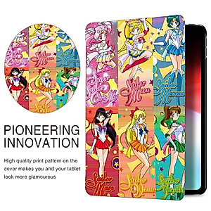 Cute Tablet Case for Samsung Galaxy Tab S7 FE/S8 Plus 2022/S7 Plus Case 12.4 Inch, Anime Cartoon Pattern Design Cases for Women, PU Leather Folio Back Cover Funda for SM-X800 X806 T970 T975, Comics 2