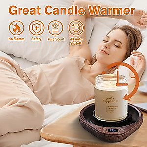 PUSEE Coffee Mug Warmer, Electric Large Candle Warmer Plate with 4H Auto Shut Off, 3-Temp Settings Coffee Cup Warmer for Desk Coffee Mug Heater Plate Candle & Coffee Warmer for Tea, Milk, Cocoa