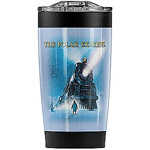 Logovision The Polar Express Train Stainless Steel Tumbler 20 oz Coffee Travel Mug/Cup, Vacuum Insulated & Double Wall with Leakproof Sliding Lid | Great for Hot Drinks and Cold Beverages