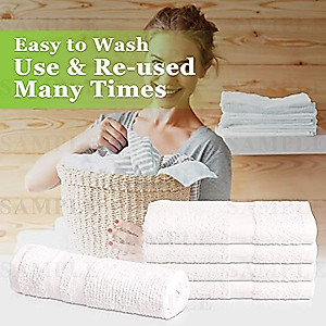 24 Pack Jmr Premium White Cotton Washcloths 12x12 Soft Absorbent Face Towels, Bath, Spa, Gym Use