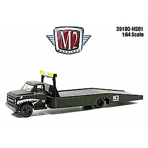 1:64 Scale Diecast Model Car Compatible with 1968 Chevy C60 Truck Flatbed MAJ.G Action Line 39100-HS01 by M2 Machines, Green