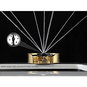 AguaStella ASR01GS Brushed Gold Metal Glass Rinser for Kitchen Sink with Cover, Kitchen Sink Cup Riner, Bar Glass Rinser, Kitchen Sink and Bar Sink Accessory