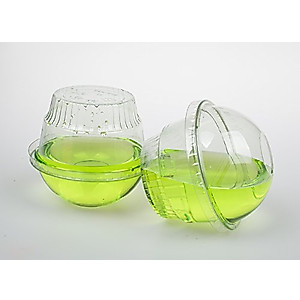 Golden Apple, 8oz-25sets Clear Plastic Cups for Ice Cream, Dessert Cups,Snack Bowl with Dome lids no Hole