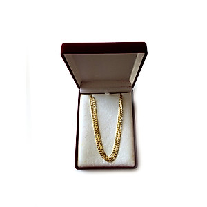 Jewelry Affairs 10k Yellow Real Gold Hollow Figaro Chain Necklace, 3.5mm, 20"