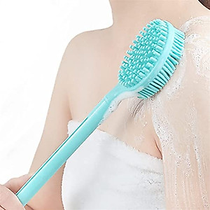 INGVY Dry Brushing Body Brush Bath Back Body Bath Shower Silicone Scrubber Brushes with Handle Exfoliating Scrub Skin Massager Exfoliation Bathroom Brush