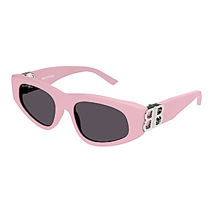 Balenciaga Women's Dynasty Cat Eye Sunglasses, Pink-Silver-Grey, One Size