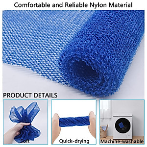 2 Piece African Exfoliating Net for Body, African Net Sponge, African Wash Net, African Shower Net, African Bath Sponge Scrubbing Rag Net Exfoliation, African Body Scrubber (Blue)