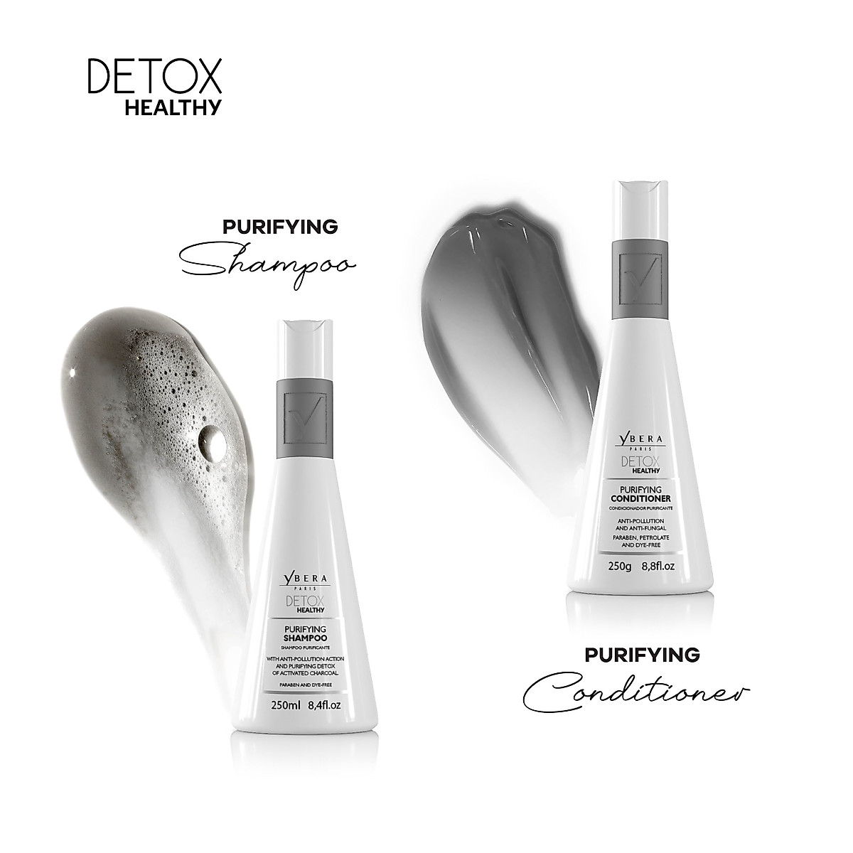 YBERA PARIS Professional Detox Healthy DUO | Refreshing Care for Oily | Prevent Hair Loss | Stimulate Growth & Improve Damaged Hair | Shampoo 8.4 Oz & Conditioner 8.8 Oz