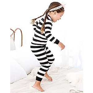 VAENAIT BABY Kids Girls Sleepwear Pajama 2pcs Set Color Magic Black White XL