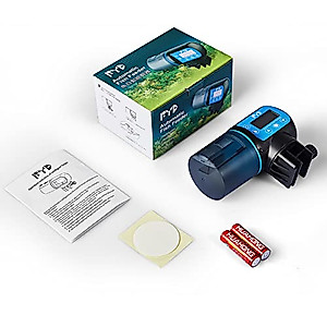 Auto Fish Feeder for Aquarium, FYD Automatic Fish Feeder Food Timer Dispenser for Small Fish Tank, Vacation, Goldfish, 4 Feeding Time/Rotation Adjustable