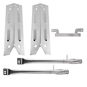 BBQration 15" x 4 13/16" Grill Parts for Brinkmann 810-4220, 810-4220-S, 810-2511-F, 810-2511-S Stainless Steel Heat Plates, Burners and Carry Over Tubes for Brinkmann Gas Grill Model