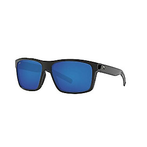 Costa Del Mar Man Sunglasses Shiny Black Frame - Blue Mirror Lenses - 60MM