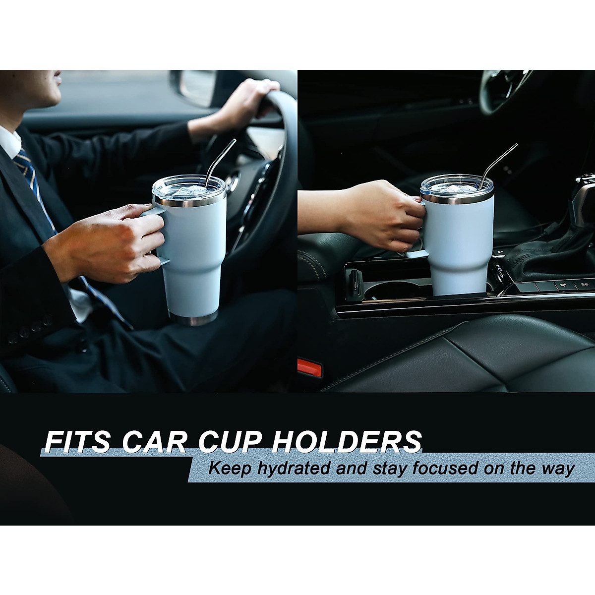 DLOCCOLD 30 oz Tumbler with Handle, Stainless Steel Insulated Travel Coffee Mug with Lid and Straw, Thermal Coffee Cup for Hot&Cold Drinks,Spill Proof,Cup Holder Friendly,Dishwasher Safe,BPA Free