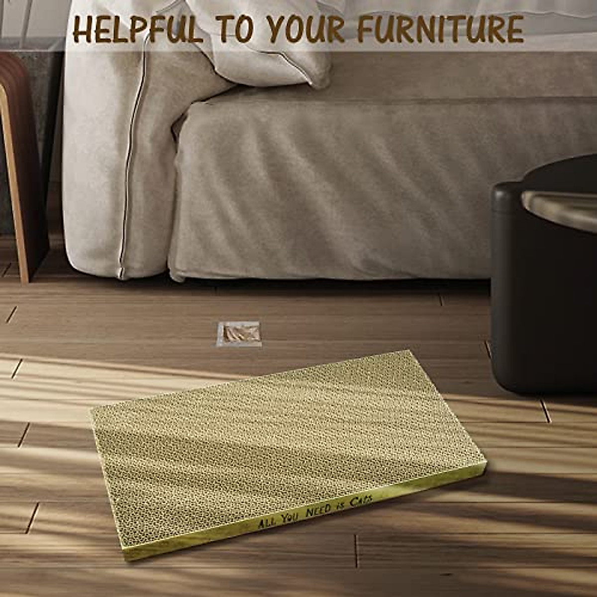 AccEncyc Cardboard Cat Scratcher Pads Cat Scratching Board for Indoor Cats 17x8.3x1 Inch Dual-Side Corrugated Cat Scratcher Reusable Cat Supplies - 1 Pack