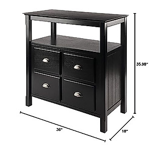 Winsome Wood Timber Buffet, Black
