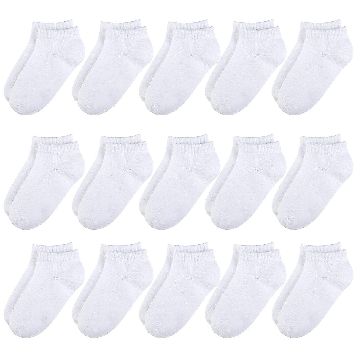BOOPH Kids Socks for Boys Girls Low Cut Athletic Ankle Socks 4-6 Years White
