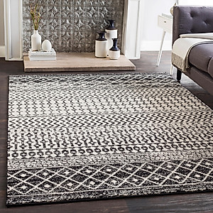Livabliss Chester Boho Moroccan Area Rug,9' x 12'6",Black