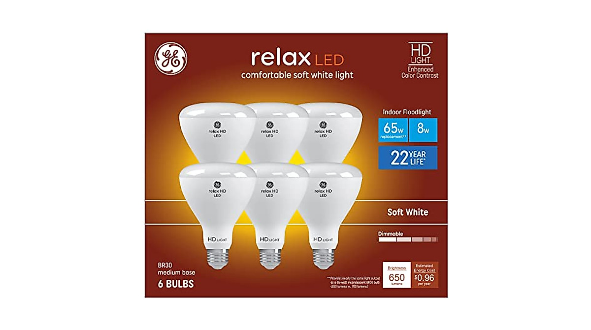 GE Relax 6-Pack LED Bulbs - Dimmable & Long-Lasting