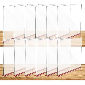 12 PCS Clear Acrylic Shelf Dividers for Closet, Clothes, Handbags, Purses, Books, Sweaters, Multifunctional Shelf Closet Separator for Storage and Organize in Bedroom Kitchen Office, 11.8 x 11 Inch