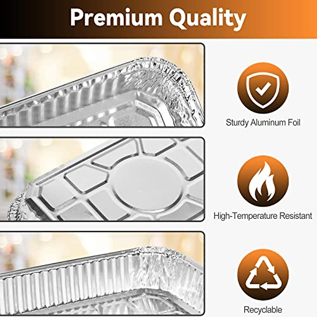 SHINESTAR 20-Pack Drip Pans for Weber, Grill Accessories for Weber Genesis, Spirit, Q Series, Disposable Aluminum Foil Grease Tray Liners, 8.5 x 6 Inch