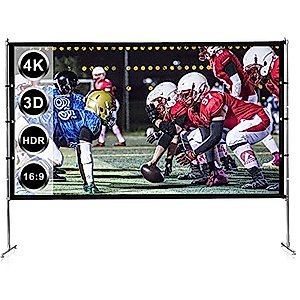 Movie Projector Screen with Stand Foldable Portable Outdoor Indoor Movie Screen for Home Theater Recreational Projection Screen 16: 9 HD 86 Inch Gifts