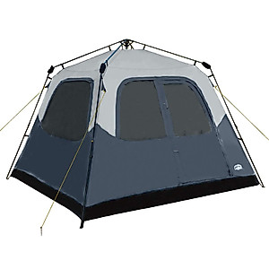Pacific Pass 6 Person Instant Family Cabin Tent, Water Resistant, Easy Set Up - Navy/Gray