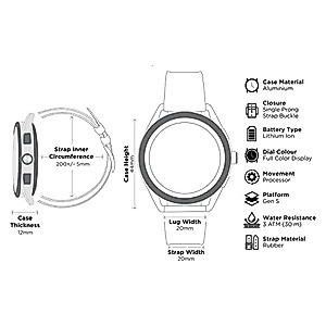 Emporio Armani Men's Smartwatch 3 Touchscreen Aluminum and Rubber Smartwatch, Black and silver-ART5021